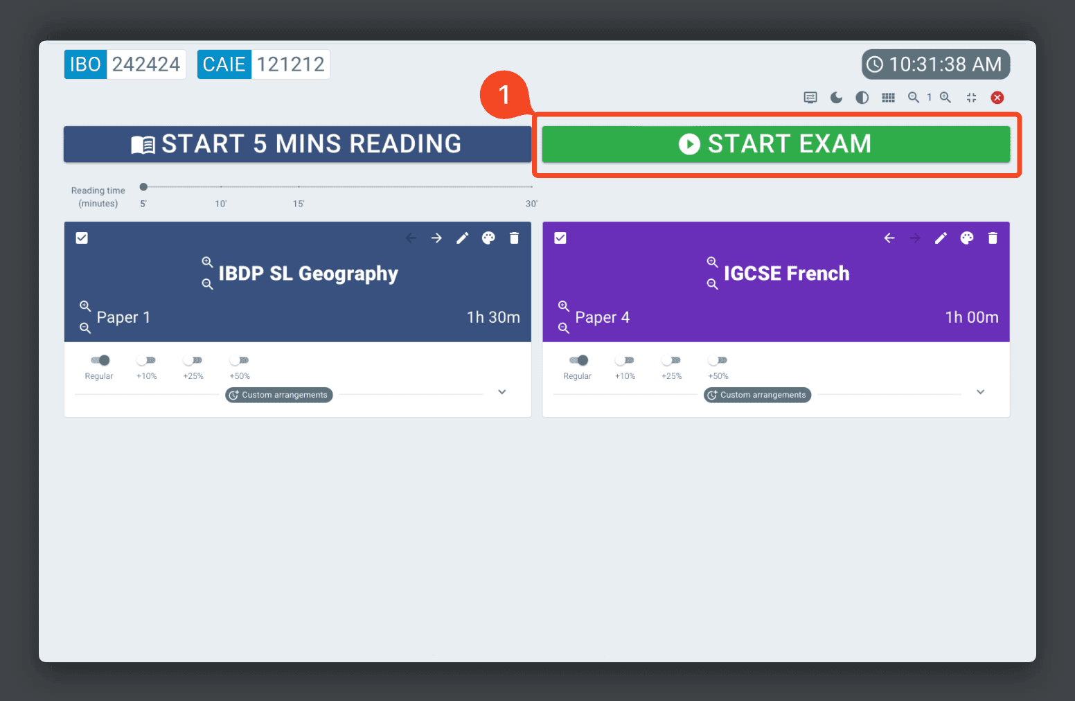 First Display – Exam Display Documentation